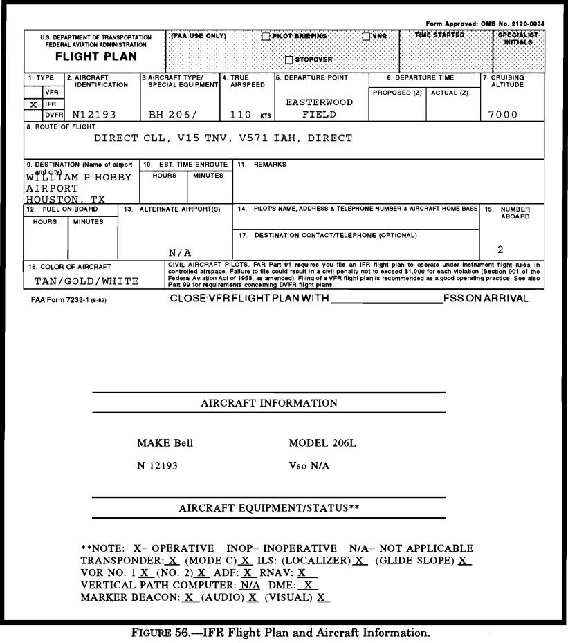 (Refer to figure 56.) What aircraft equipment code should be entered in ...